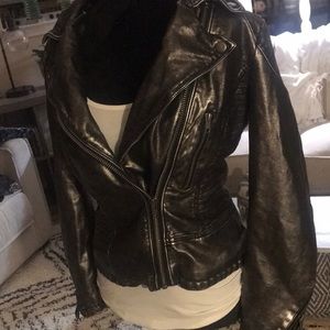 Hillary Scott La Bellum Jackets And Coats Leather Moto Coat Metallic